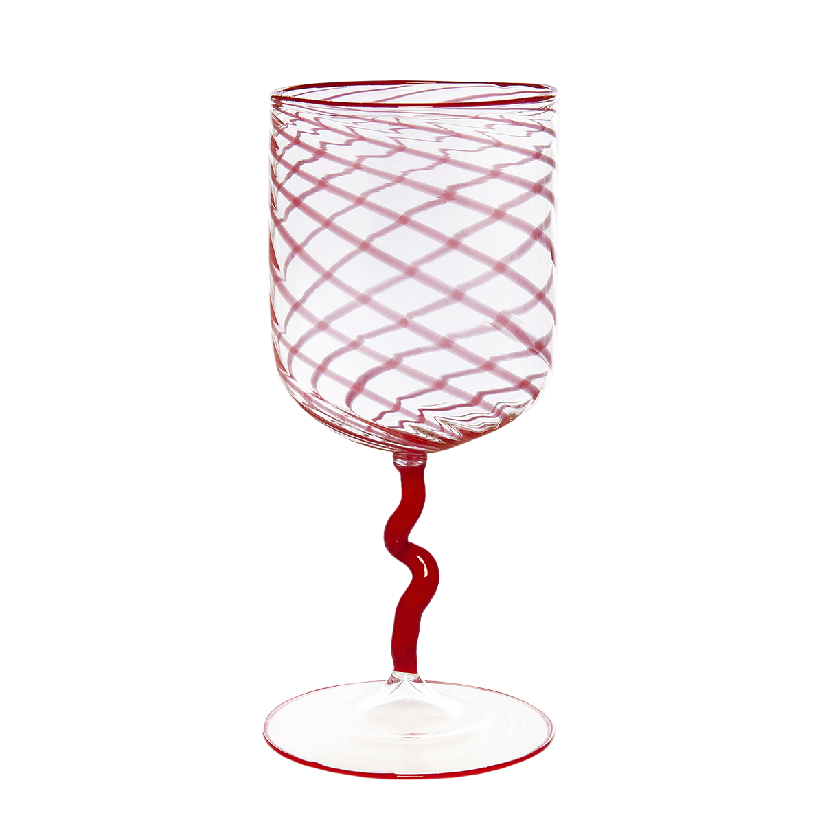 Red Stripes Borosilicate Stem Glass