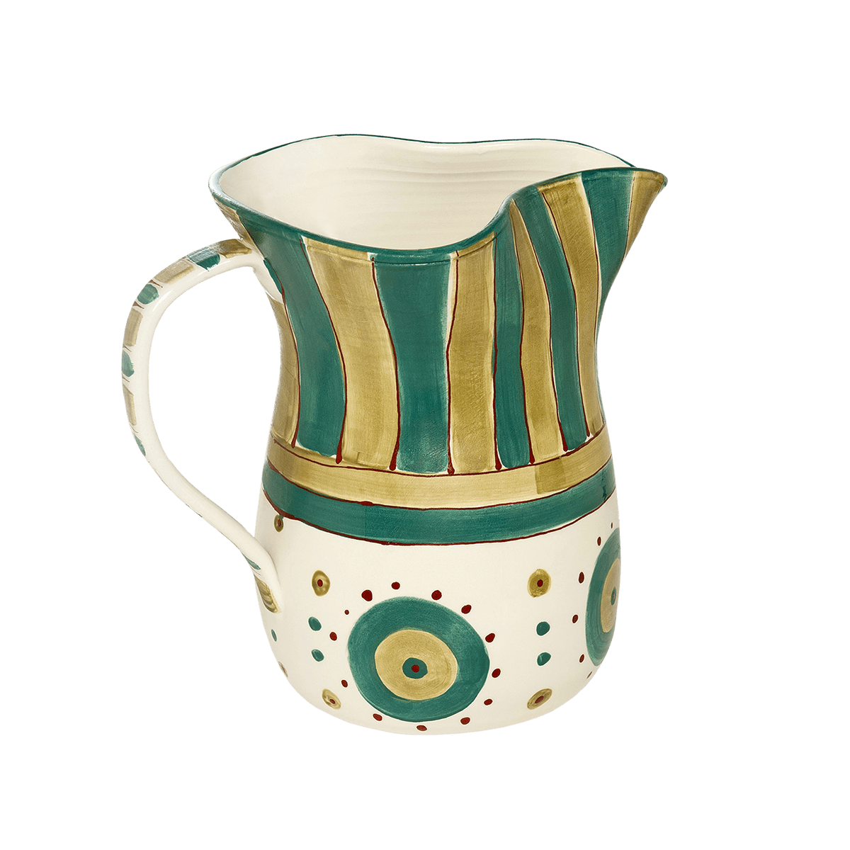 Pomegranates Green Hand-Painted Ceramic Jug