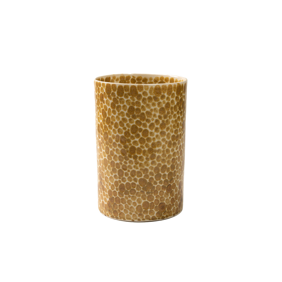 Hand-painted Yellow Porcelain Dots Vase (Large)