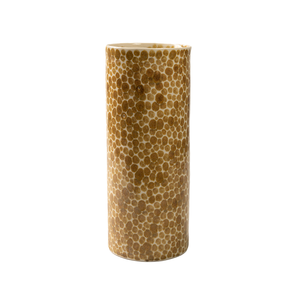 Hand-painted Yellow Porcelain Dots Vase (Tall)